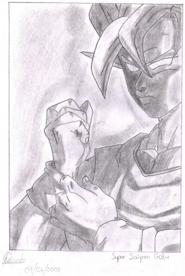 Super Saiyan Goku in shade by Cabage